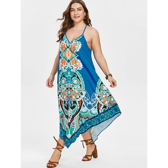 Rosegal for Curves Collection | Dresses | Plus Size Low Cut Tribal ...